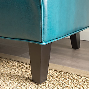 Christopher Knight Home Justine Leather Loveseat, Teal