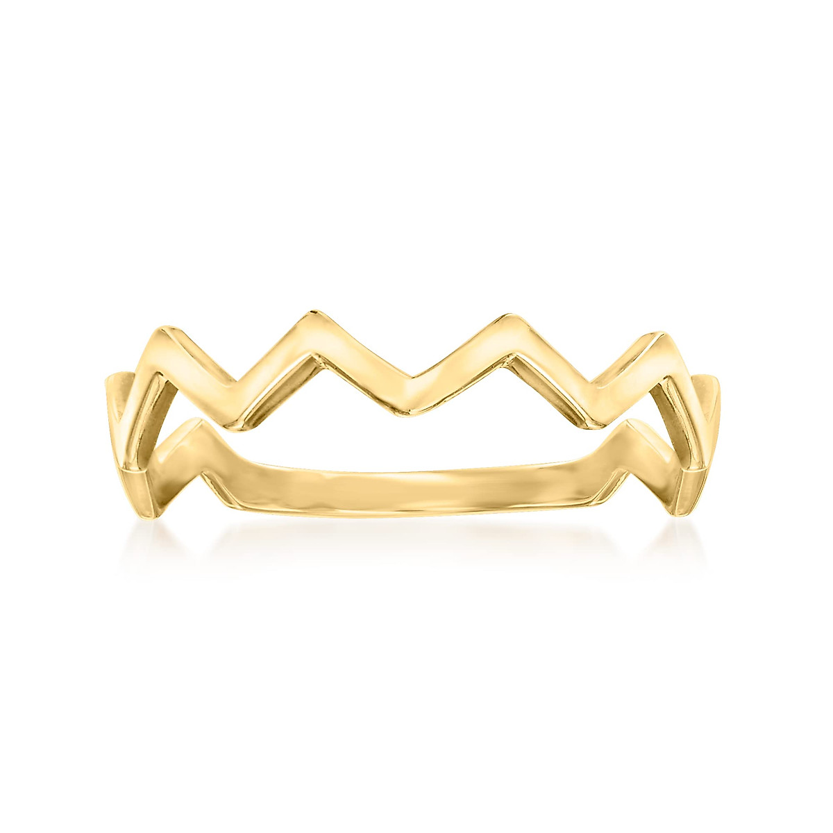 Canaria 10kt Yellow Gold Zigzag Ring. Size 9