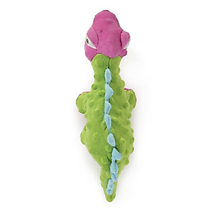 goDog Dinos Spike Squeaky Plush Dog Toy, Chew Guard Technology - Green, Small