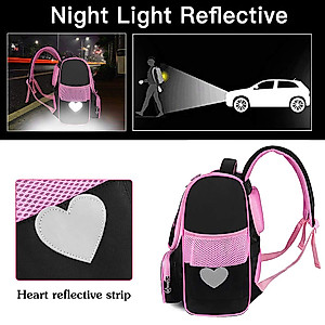 Junlion Girls Bow-knot Backpack Set Elementary School Bag with Lunch Bag Cute Daypack Gift for Princess Girls Preschool Black