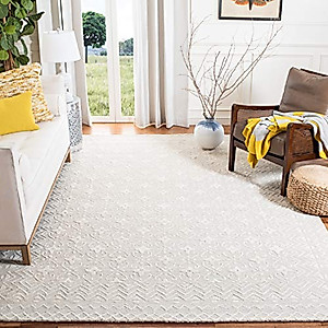SAFAVIEH Blossom Collection 8' x 10' Grey/Ivory BLM114F Handmade Premium Wool Area Rug