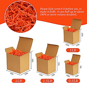 AIRGAME Crinkle Cut Paper Shred Filler (1/2 LB) for Gift Wrapping and Basket Filling - Orange Shredded Paper for Gift Box, Box Confetti Shredded, Box Stuffing