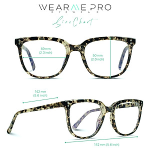 WearMe Pro - Square Rectangular Classic Flat Top Women Men Unisex Blue Light Glasses (Cream-Tortoise)
