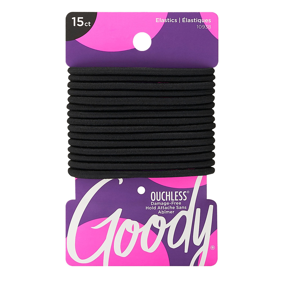 Goody WoMens Ouchless Braided Elastics, Black, 15 Count
