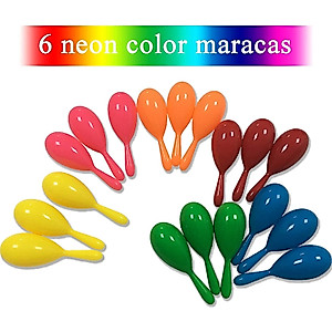 24pcs Mini Maracas for Kids Mexican Fiesta Party Favors Plastic Maraca Shakers Noisemaker for Cinco de Mayo Day of the Dead Fiesta Mexican Themed Birthday Christmas Party Supplies Favors Kids Gifts