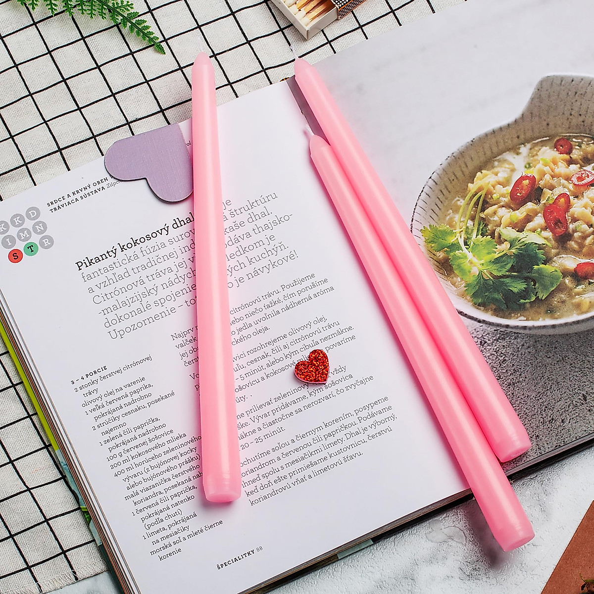 12 Pack Pink Taper Candles - Taper Candles 10 Inch Dripless, Smokeless & Unscented - 8 Hours Long Burning - Tall Candlesticks - Ideal for Weddings, Dinner Parties, Home Decor, Birthday Party