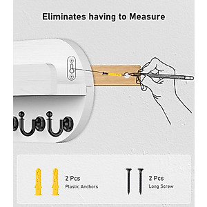 buways Key Holder Wall Mount,Key Holder for Wall Decorative Key and Mail Holder with Shelf,Modern Key Hooks for Home Wall Decor for Apartment Office Entryway Front Door Living Room (White