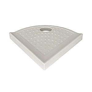 Questech Décor 8 Inch Corner Shower Shelf and 5 Inch Shower Caddy Foot Rest, Metro Flatback Wall Mounted Bathroom Shower Organizer, Gray Polished