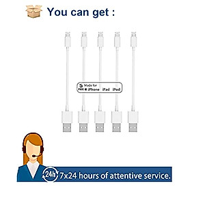 [Apple MFi Certified] Short iPhone Charger 8Inch 5 Pack, Lightning to USB Cable Fast iPhone Charging Cables High Speed Data Sync Transfer Cord for iPhone 14/13/12/11 Pro Max/XR/Xs/X/8/7/6/iPad/Airpods