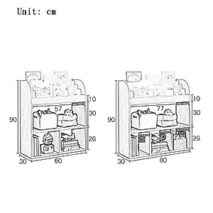 Bookcase Magazine Rack Newspaper Holder Multilayer Book Shelf Storage Rack Display Rack Freestanding Materials Home MUMUJIN (Size : 60X30X90CM)