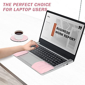 VAGAU Wrist Rests for Laptop, Laptop Wrist Support for Keyboard and Mouse, Ergonomic Memory Foam Wrist Pads for Laptop, Office, Computer, Comfortable Typing Wrist Pain & Carpal Tunnel Relief（Pink）