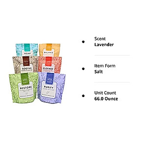 Life Is Calm Epsom Salt Spa 6-Pack l Dissolvable Therapy Formulas for Bath (Restore, Clense, Relax, Balance, Purify & Soothe)