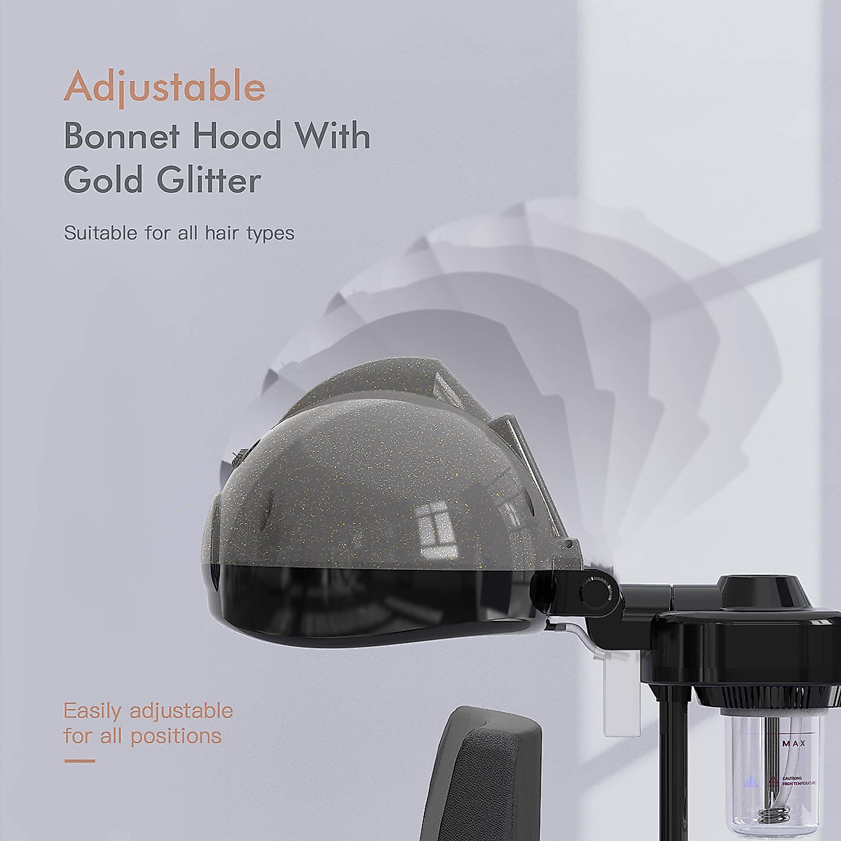 TASALON Standing Hair Steamer for Deep Conditioning - Hooded Steam Cap for Natural, Dyed Hair - Professional Steamer for Hydration, Dry Hair Treatment-Heated Micro Mist Steamer for Spa, Home Use