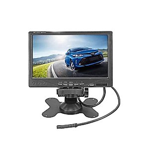 Vehicle On-Dash Backup Monitor, 7" Digital HD Car TFT LCD Color Screen Display with 2 Video Input for Rear View Camera(800x 480)