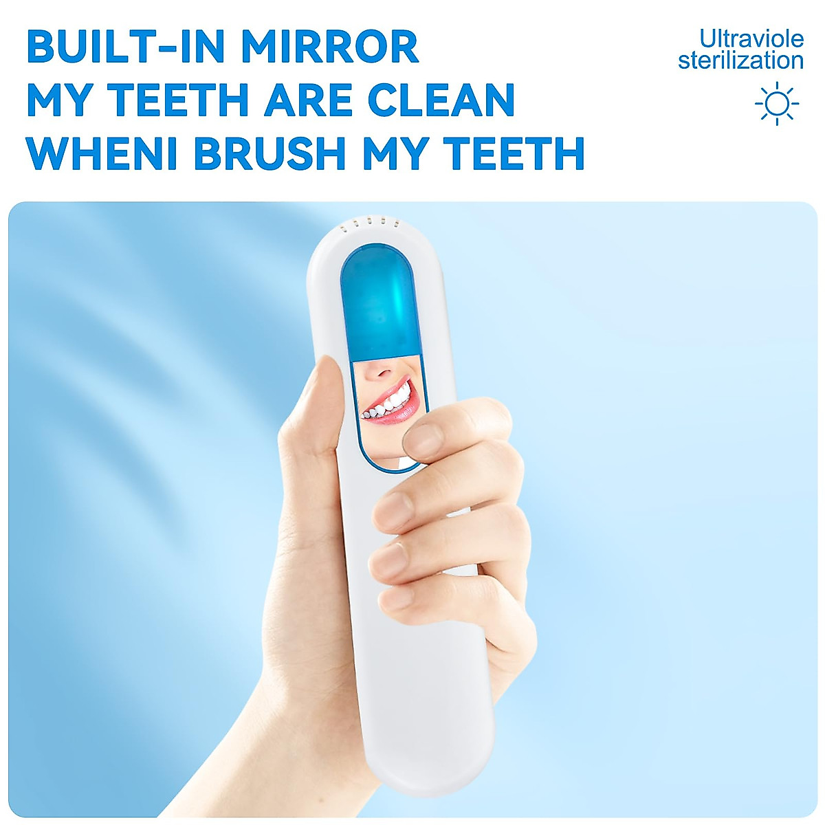 TAISHAN UV Toothbrush Case Sanitizer，Portable Rechargeable Travel Toothbrush Holder,Fits All Toothbrushes for Electric and Manual Toothbrushes,Safety Feature for Home and Travel