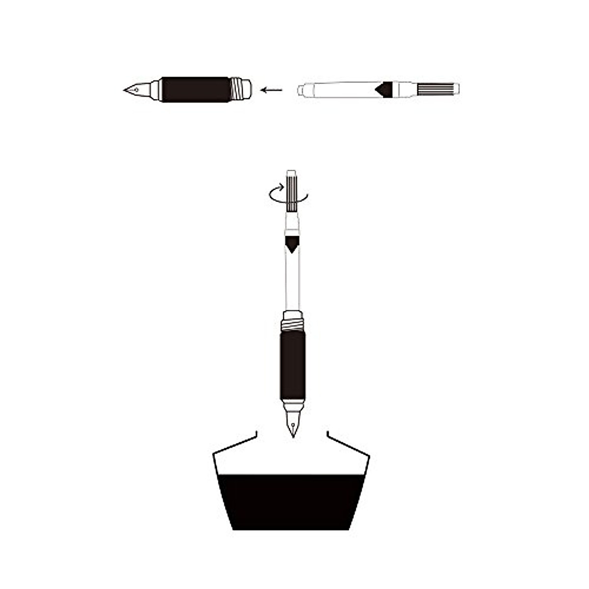 Zoohot Fountain Pen Ink Converter, Screw-in Style, Fit for Jinhao Fountain Pen and 95% Chinese Fountain Pen,Pack of 5