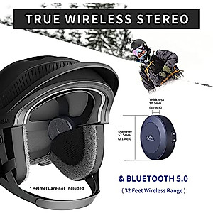 Unigear Bombing Ski Helmet Speakers - True Wireless Stereo Snowboarding Headphones with HDR Audio Technology, Drop-in Headphones Compatible with Any Audio Ready Ski or Snowboard Helmet, Bluetooth 5.0