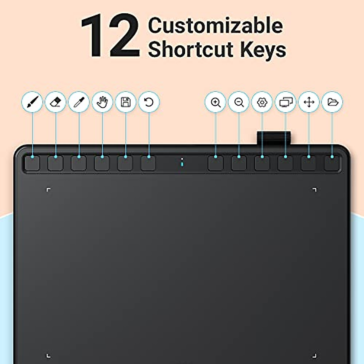 UGEE S1060W Wireless Graphic Drawing Tablet, 10X6.27 Digital Art Pen Tablet with 12 Shortcut Keys,Battery-Free Pen 8192 Pressure Compatible with Android, Windows, MAC OS, Chrome OS,Linux