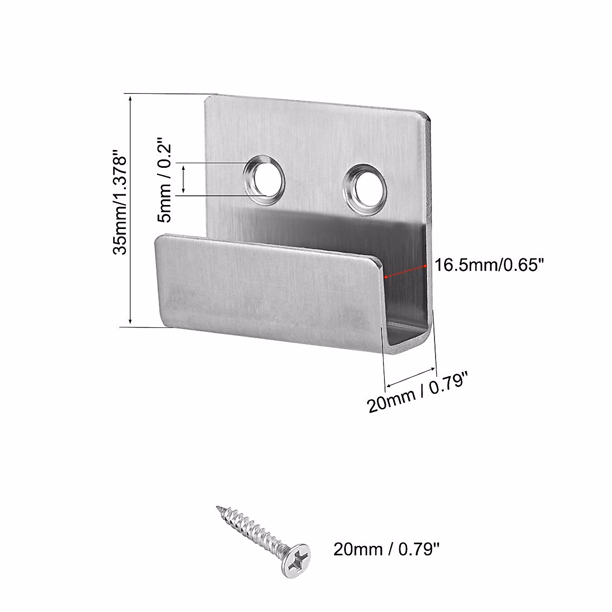 uxcell 6 Pcs Wall Mounted Hook Robe Hooks Single Clothes Hanger with Screws, Stainless Steel