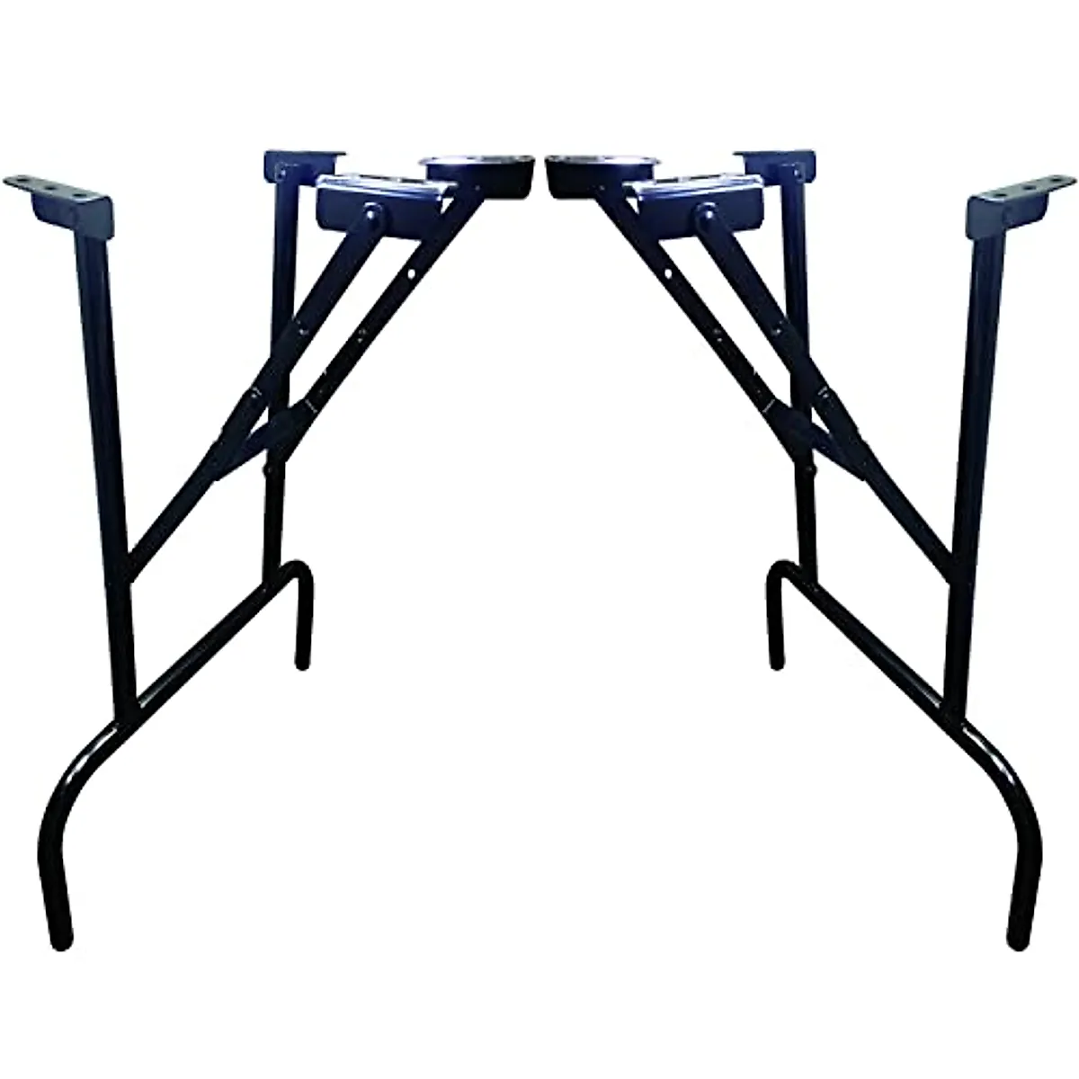 Premium Industrial Steel Heavy Duty Folding Table Legs - 27 In'', Steel Powder Coated Gloss Black, Commercial Grade Durability for Tables, Chair's, Office Table (2)
