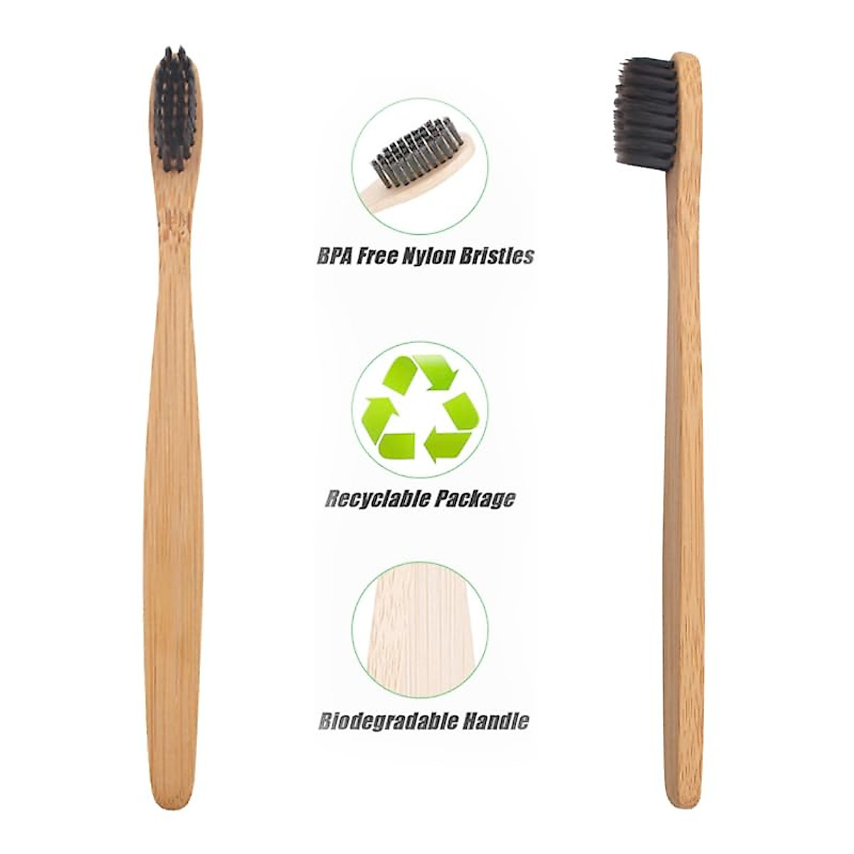 H&H Pets Bamboo Toothbrush Set for Dogs and Cats - Soft Bristles & Biodegradable Wooden Toothbrush, Puppy Supplies, Dog Brush Set, Pet Supplies Dog Grooming Kit Eco-Friendly (Size Small, 3-Count Pack)