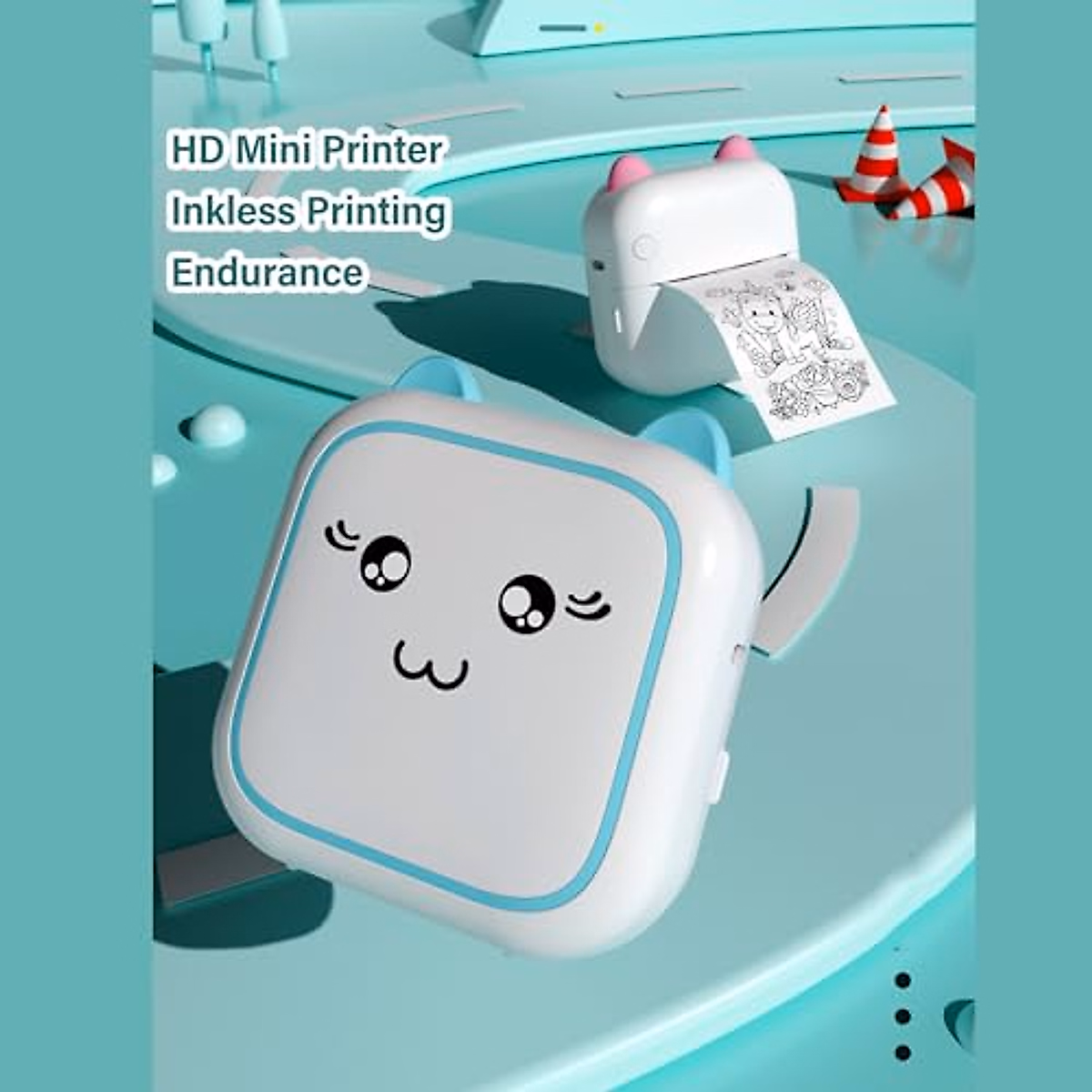 ELINP Bluetooth Mini Pocket Printer, Portable Thermal Printer with Printing Paper for Notes, Journal, Memo, Pictures, Photos, Journals, DIY,Study ﻿ (Roseate)