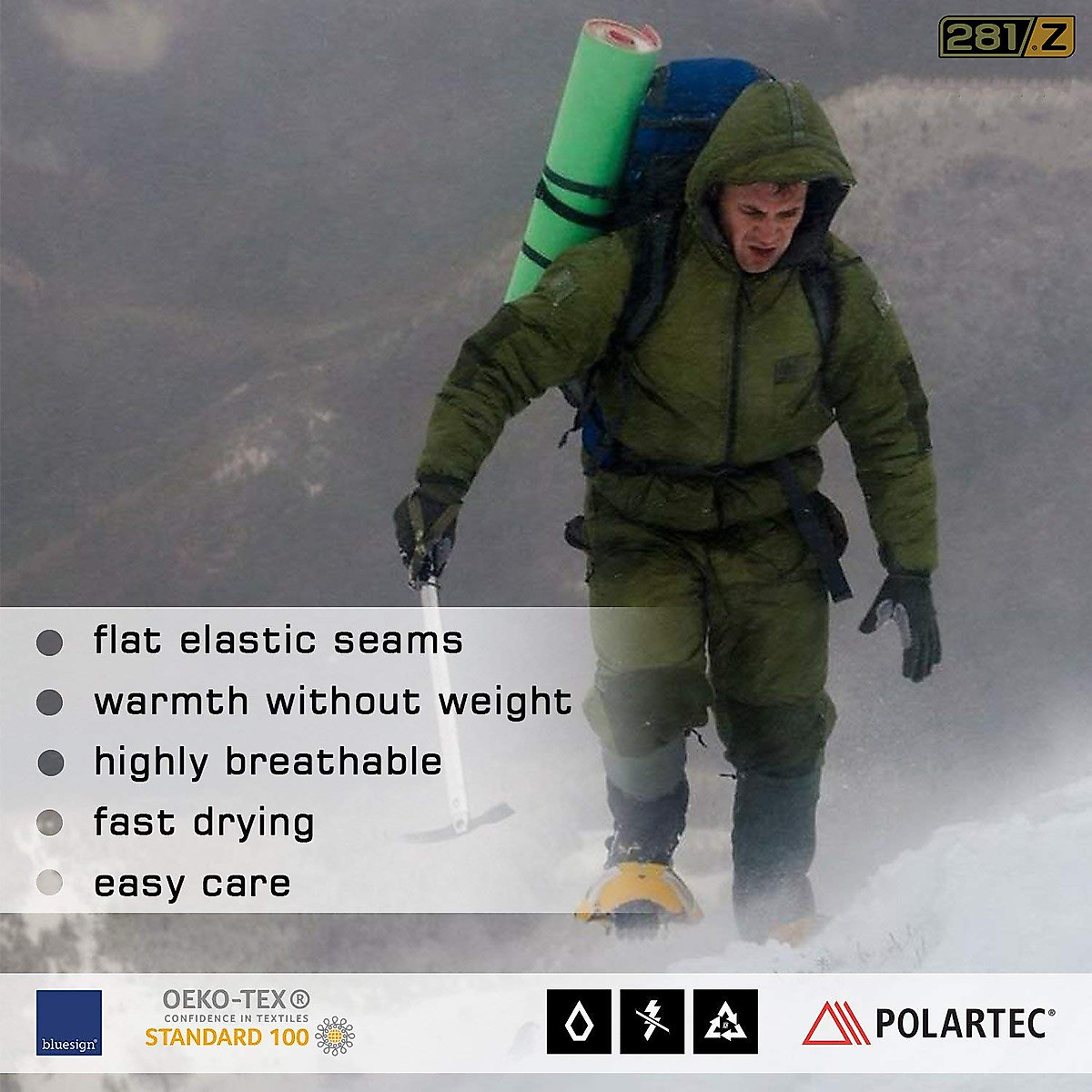 281Z Military Warm 6 inch Boot Liner Socks - Outdoor Tactical Hiking Sport - Polartec Fleece Winter Socks (Medium, Brown Bear)