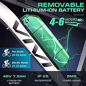 Vivi Electric Bike, Electric Bike for Adults, 26" Ebike 500W Adult Electric Bicycles, 20MPH Electric Mountain Bike with 48V Removable Battery, Up to 50 Miles, Cruise Control, Professional 21 Speed