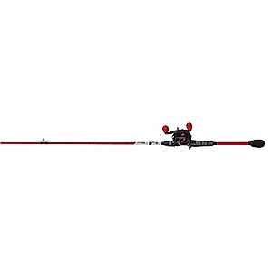 Abu Garcia Black Max & Max X Low Profile Baitcast Reel and Fishing Rod Combo, 7' - Medium Heavy - 1pc