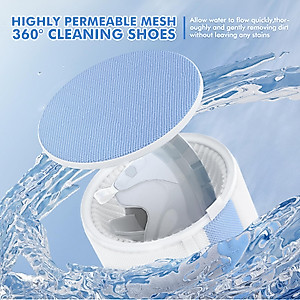 Teletrogy 2 Pcs Shoe Washing Machine Bags, Laundry Bag for Shoe Washer and Dryer, Reusable Shoe Cleaning Bag Fluffy Fiber Inside, Sneaker Mesh Laundry Bags for All Shoes, Large Size, 7 x 13 Inches
