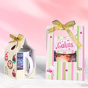 PYD Life 20 Pack Sublimation Mugs Blanks Gift Boxes Matte White 5.5" x 3.3" x 7.7" 11 OZ Sublimation Coffee Mugs Packing Boxes with Golden Ribbon for Heat Press Transfer