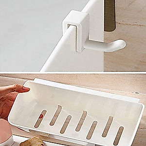 AOOF Bathroom Shelf Shower Organiser Wall-Mounted Plastic Punch Free No Trace Sticker Hook Drain