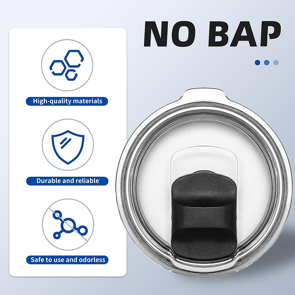 2 Pack 20 oz Tumbler Lid, Replacement Lids Compatible for YETI 20 oz Tumbler, 10/24 oz Mug and 10 oz Lowball, Spill Proof Cup Lids Covers with Magnetic Slider Switch