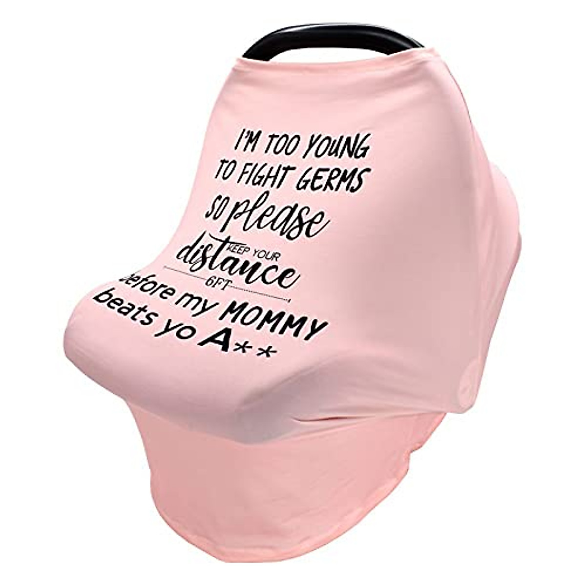 Petyoung Baby Nursing Cover Breastfeeding Scarf, Baby Car Seat Covers, Infant Stroller Cover, Carseat Canopy Keep Distance Sign for Girls and Boys