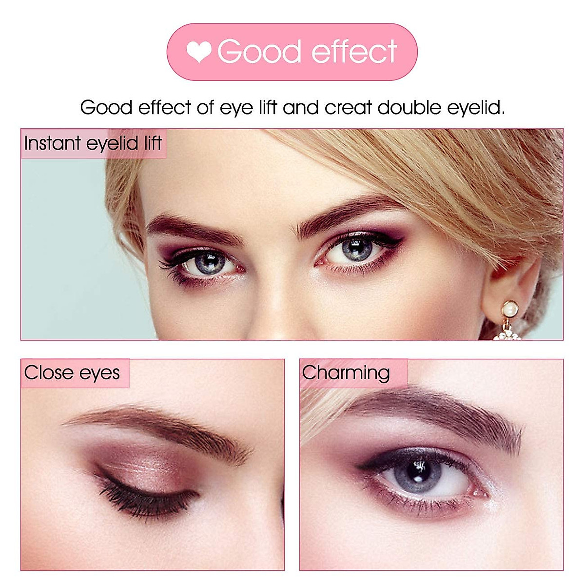 Invisible Lace Self-adhensive Fiber One-Sided Sticky Double Eyelid Tapes Stickers, Medical-use Breathable Fiber Instantly Eyelids Lift, Suitable for Hooded, Droopy, Uneven, Mono-eyelids