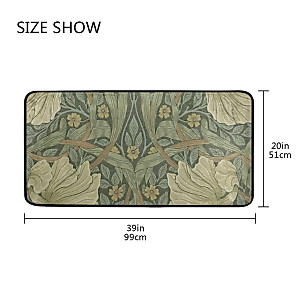 ALAZA William Morris Kitchen Rugs, Kitchen Mat Doormat for Kitchen Bathroom Decor 39 x 20 Inch William Morris Prints 03