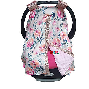 Rosy Kids Infant Carseat Canopy Cover 1pc Wind Proof Baby Car Seat Cover, Sunshade Cover, Fits Any Model, Color25OR02