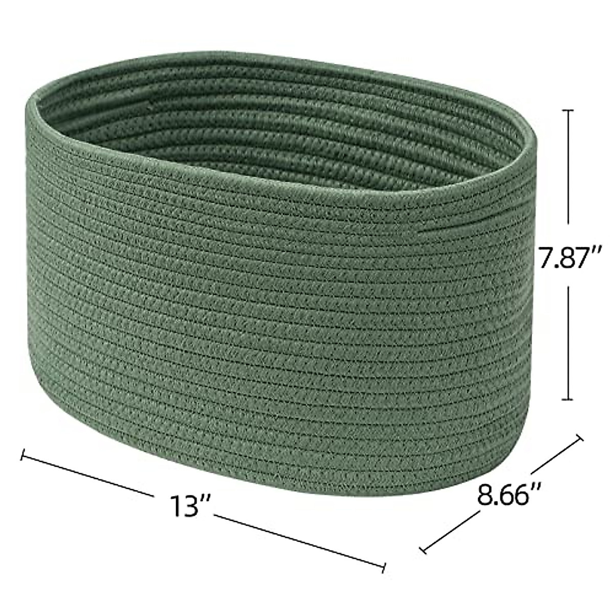 CubesLand Woven Basket for Organizing/Storage,Cube Shelf Closet Storage Baskets Bins Set 3,Long-lasting &Skin-friendly Toy Storage Basket Bin,Stylish Room Decor Basket, Cotton Rope Basket,Green Basket for Shelves