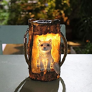 Animal Hanging Solar Lantern Resin with Lanyard LED Garden Light IP67 Waterproof for Courtyard Balcony Patios Stump Decoration Outdoor Camping Lamp
