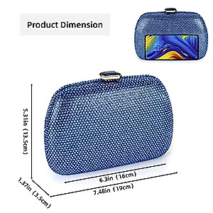 RAPENG Women's Evening Bag Rhinestones Glitter Clutch Wedding Bridal Purse Sparkle Cocktail Party Prom Handbag