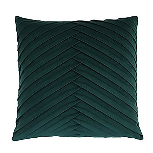 Life is Good James Pleated Velvet Square Throw Pillow, 1 Count (Pack of 1), Green