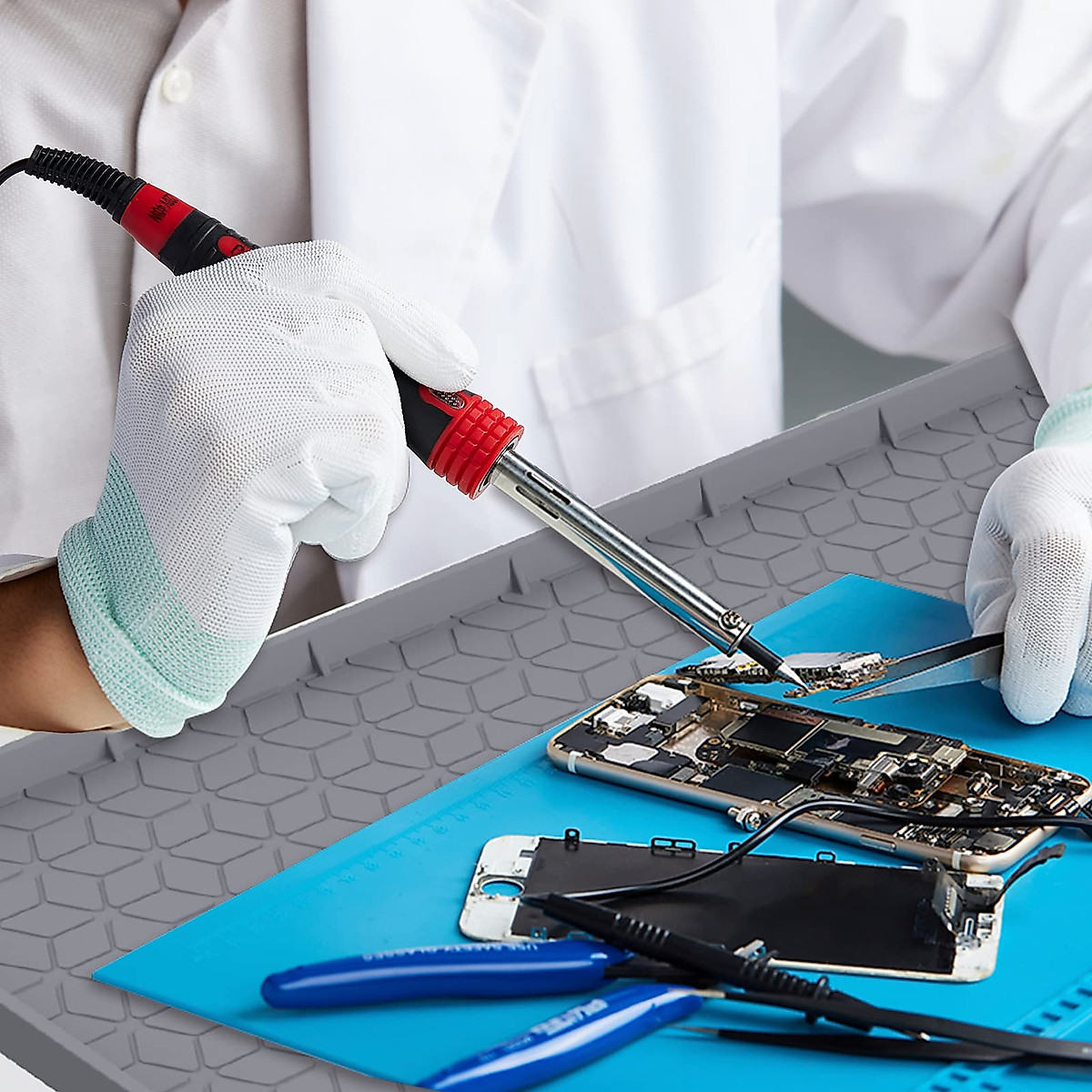 TALVADI Under Sink Mat - Under Sink Tray, 34"x22" Flexible Waterproof Silicone Under Sink Organizer with Drain Hole, Sink Cabinet Protector Mat for Kitchen & Bathroom