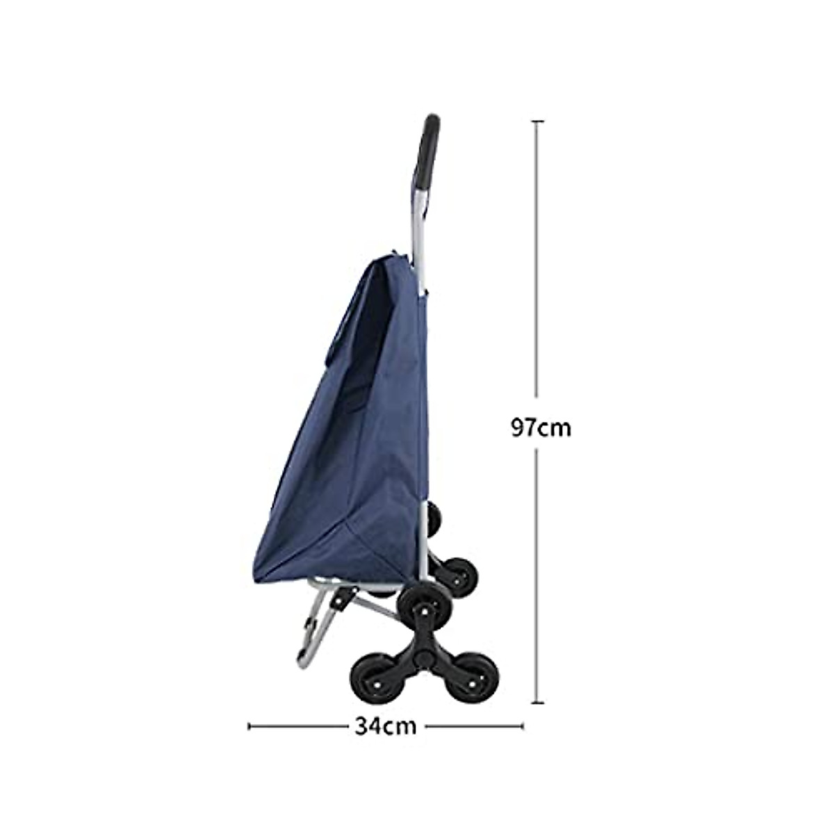 OMOONS Shopping Cart Climbing Stairs Folding Shopping Cart Small Cart Home Elderly Trolley Portable Trolley Trolley Car/Blue