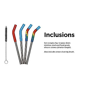 Klean Kanteen Short Multi Color Straws 4 Pack, 1 EA