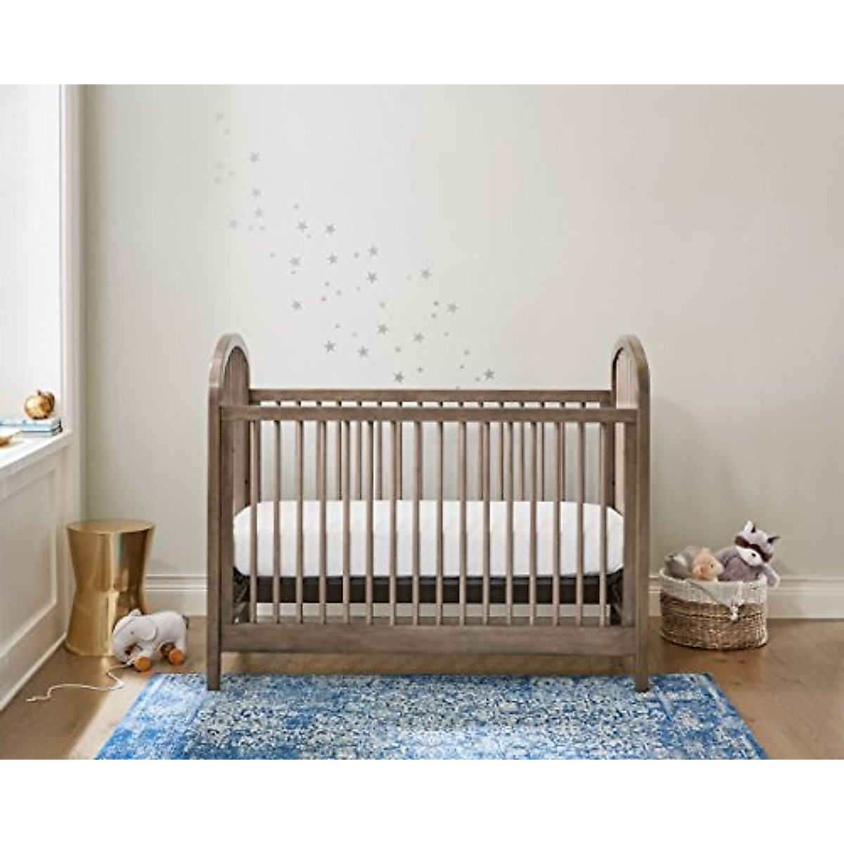 Contours Elston 3-in-1 Convertible Standard Baby Crib, Converts from Baby Crib to Toddler Bed and Daybed, Fits Standard Full-Size Crib Mattress, Easy to Assemble - Antique Gray-Brown