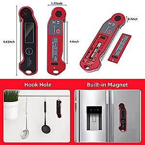 BOMATA Waterproof Thermocouple Meat Thermometer, 2~3s Ultra-Fast Response & ±0.9℉/±0.5℃ High Accuracy. Instant Read Thermometer for Grilling, Cooking, Liquid, etc. T301