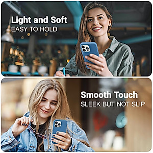 AOTESIER Shockproof Designed for iPhone 14 Pro Max Case, [Food Grade Silicone] [Military Drop Protection] with Anti-Scratch Lining Protective Phone Case for 14 ProMax, 6.7 inch, Azure Blue