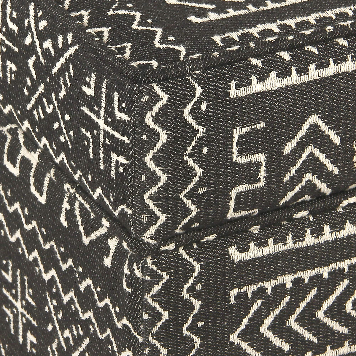 Homepop Home Decor | K7342-F2267 | Classic Square Storage Ottoman with Lift Off Lid | Ottoman with Storage for Living Room & Bedroom, Onyx, Large