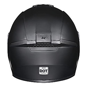 AHR Full Face Motorcycle Helmet Lightweight Street Bike Helmet with Storage Bag Great Ventilation & Streamlined Design for Touring Racing, Run-F3 DOT Approved (Matte Black, XX-Large)