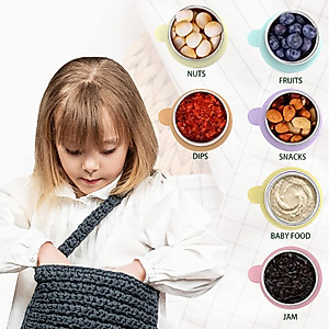 6 PCS 1.6 oz Salad Dressing Container To Go,Stainless Steel Condiment Containers with Leakproof Silicone Lid Reusable Condiment Sauce Cups with Lids Small Dipping Sauce Cups Container for Lunch Box